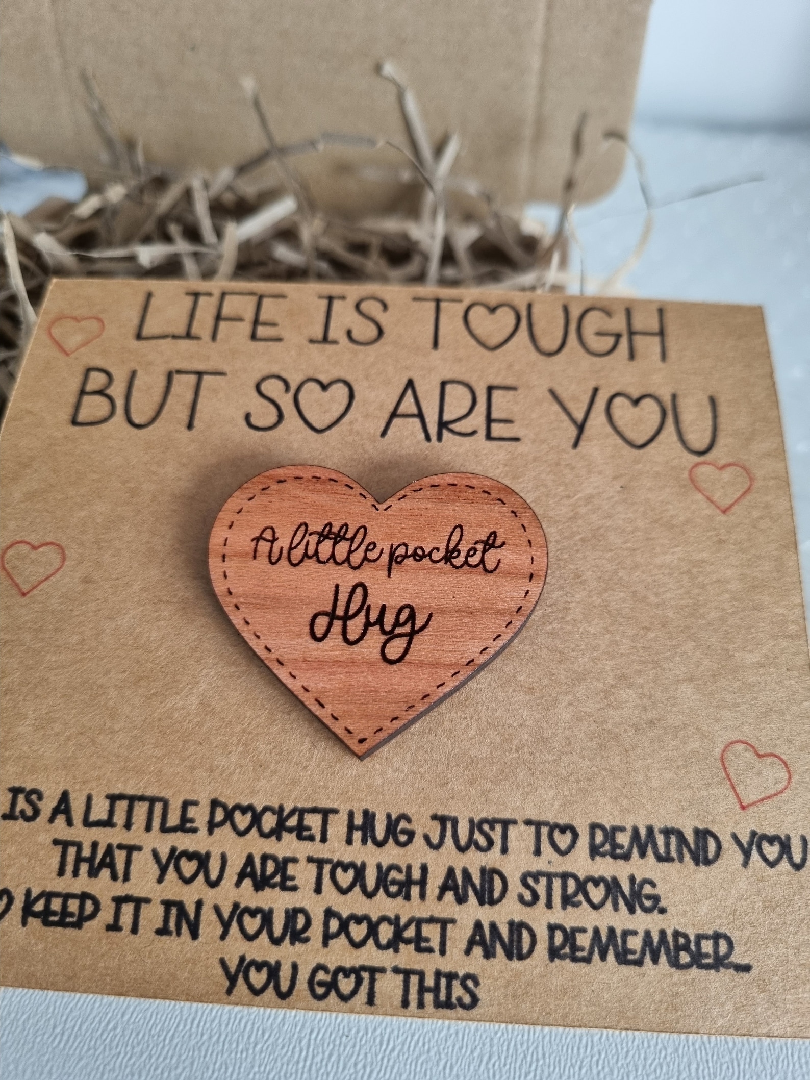 Personalised Pocket Hug Little Pocket Hug Gift for Friends Tough Times ...