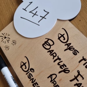Disney Themed Whiteboard Countdown Sign Personalised Family Holiday ...