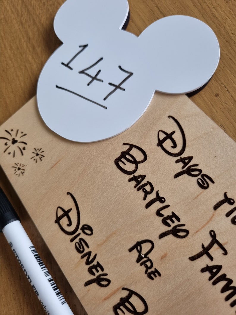 Disney Themed Whiteboard Countdown Sign Personalised Family - Etsy