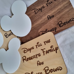 Disney Themed Whiteboard Countdown Sign Personalised Family Holiday ...