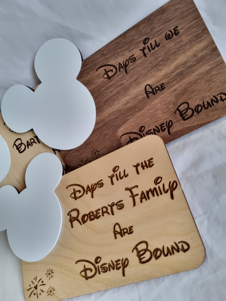 Disney Themed Whiteboard Countdown Sign Personalised Family - Etsy