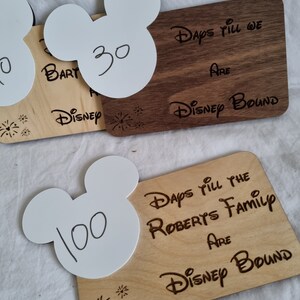 Disney Themed Whiteboard Countdown Sign Personalised Family Holiday ...