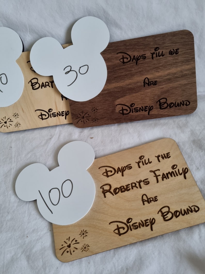 Disney Themed Whiteboard Countdown Sign Personalised Family - Etsy