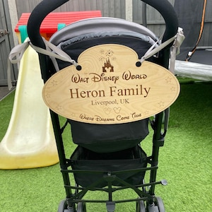 Disney Themed Pram Sign - Stroller Sign | Personalised Push Chair Sign ...