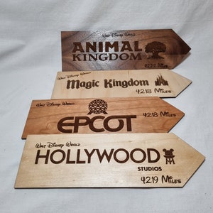 Disney Inspired Sign - Distance to Disney Parks Signs, Disney World ...