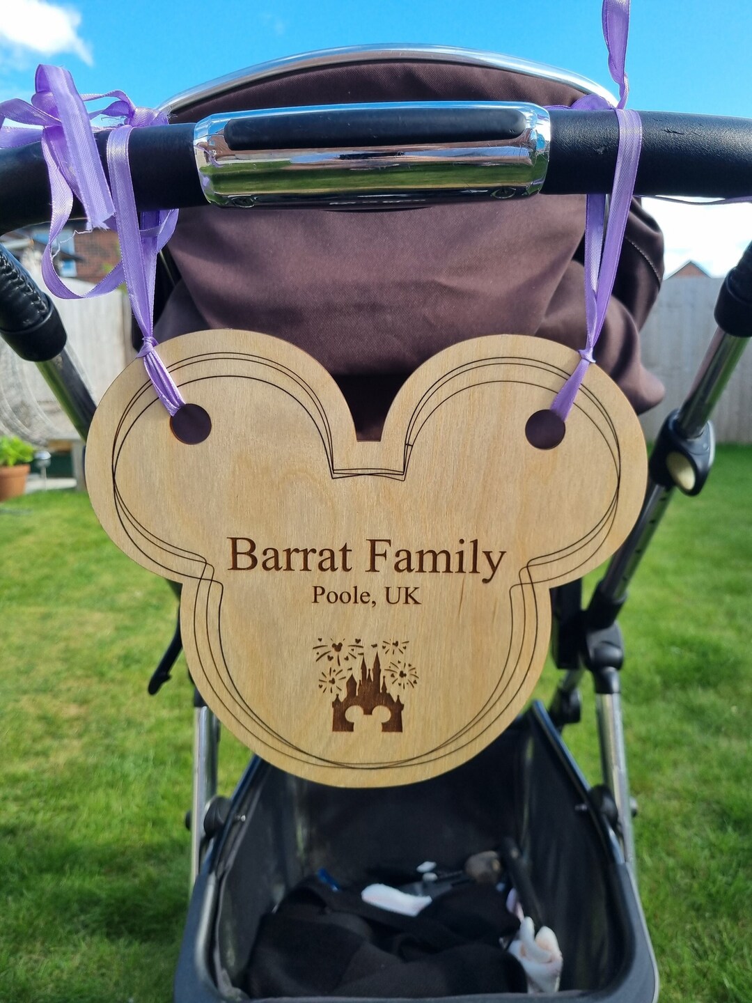 Disney Themed Pram Sign - Stroller Sign | Personalised Push Chair Sign ...