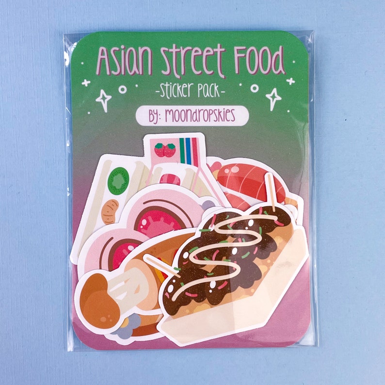 Cute Asian Street Food Sticker Pack Cute Asian Foods Kawaii | Etsy