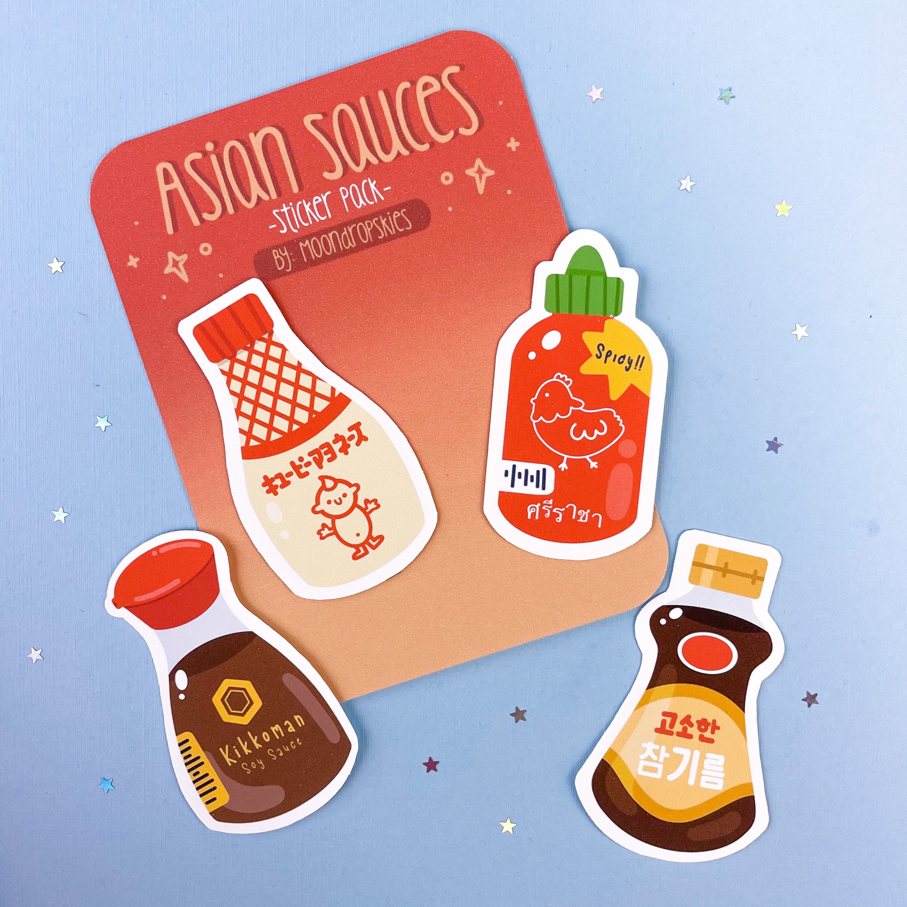Kawaii Asian Sauces Sticker Pack Cute Asian Foods Kawaii | Etsy