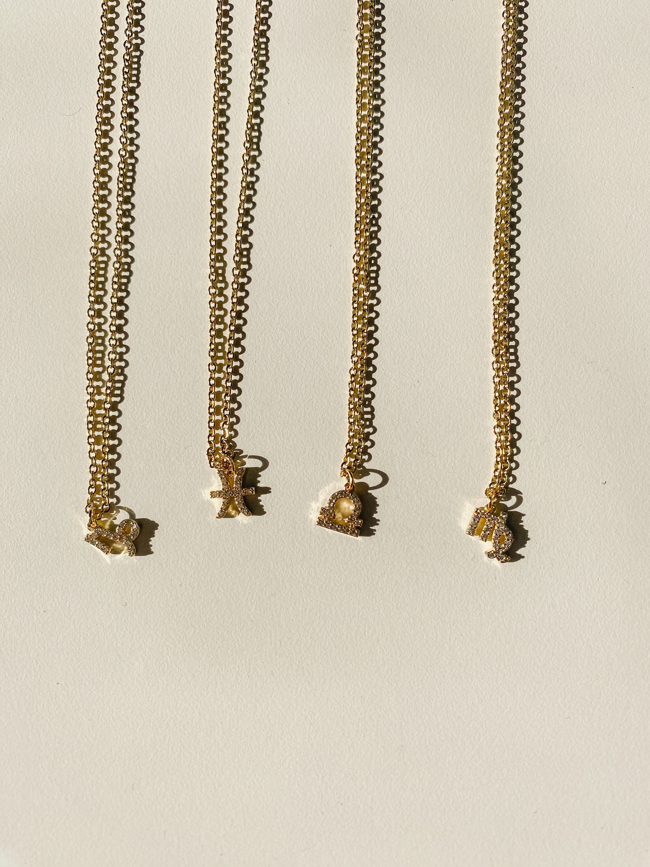 Gold Personalised Zodiac Sign Pendant Necklace - Etsy