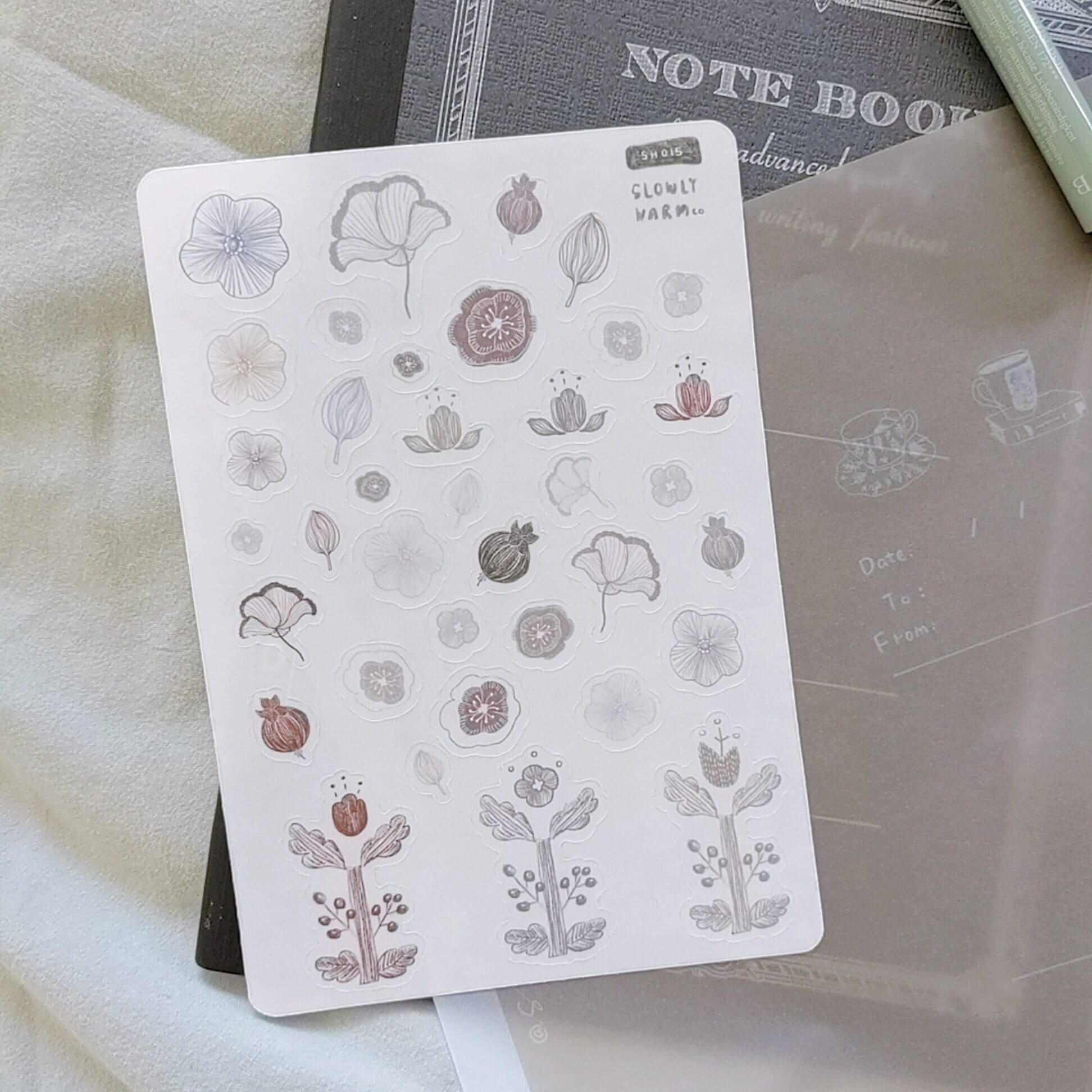 Transparent aesthetic floral stamp pattern sticker sheet | Etsy