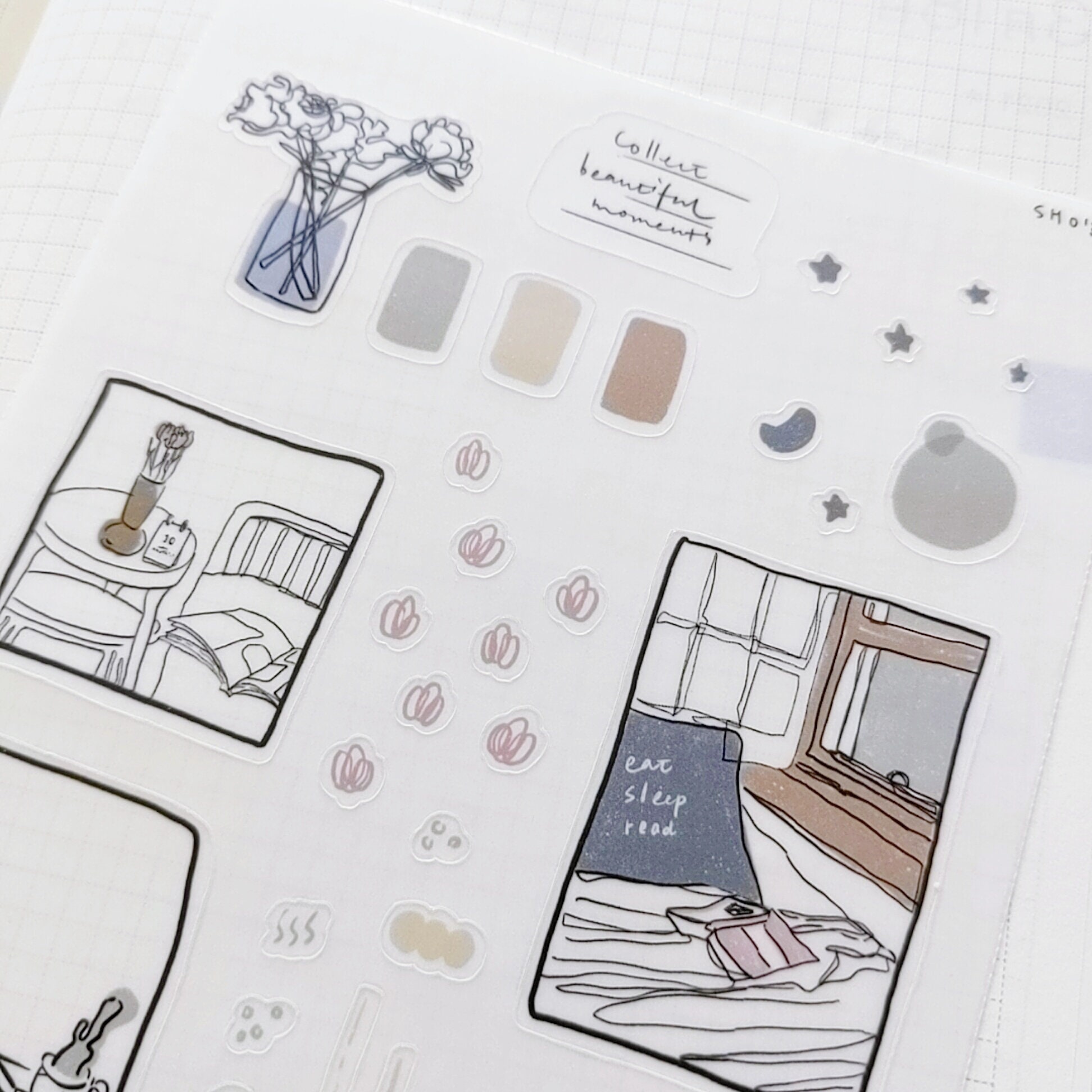 Transparent Cozy Life Style Beautiful Moments Sticker Sheet | Etsy
