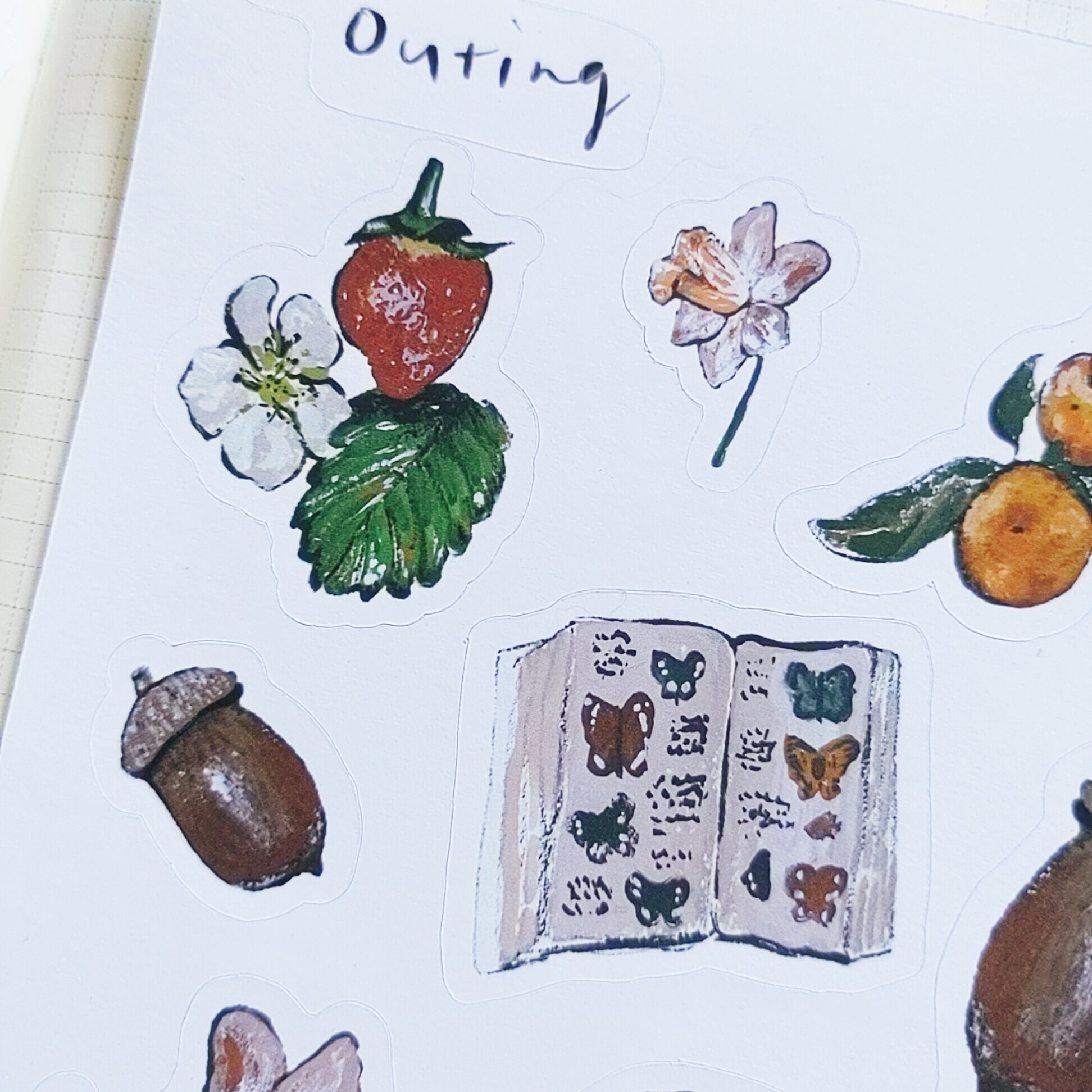 A Day Outing Aesthetic Sticker Sheet Bullet Journaling | Etsy