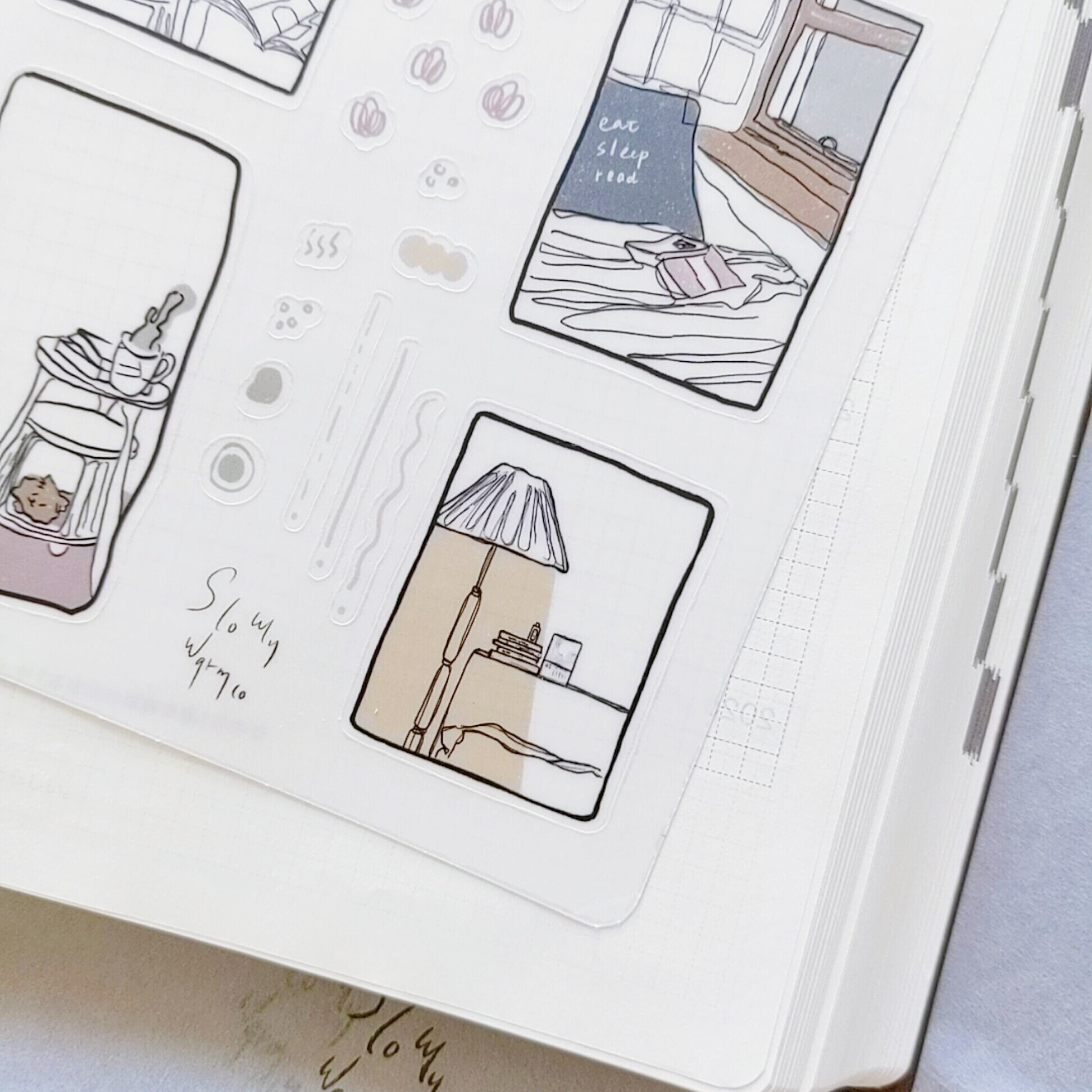 Transparent Cozy Life Style Beautiful Moments Sticker Sheet, Aesthetic ...