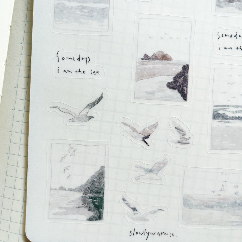 A Day Bay the Sea Aesthetic Transparent Sticker Sheet Bujo - Etsy
