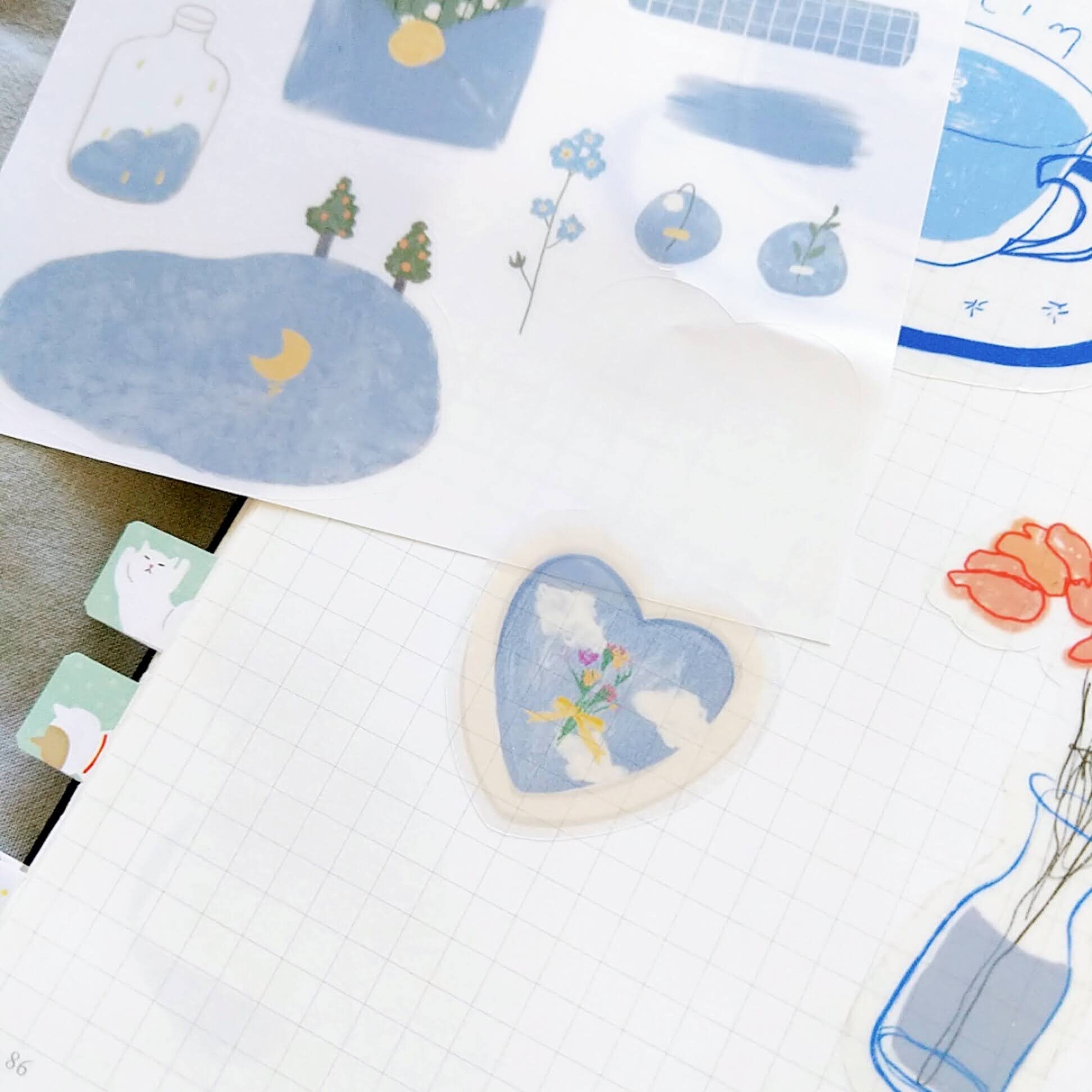 Transparent aesthetic bujo sticker sheet Bullet Journal | Etsy