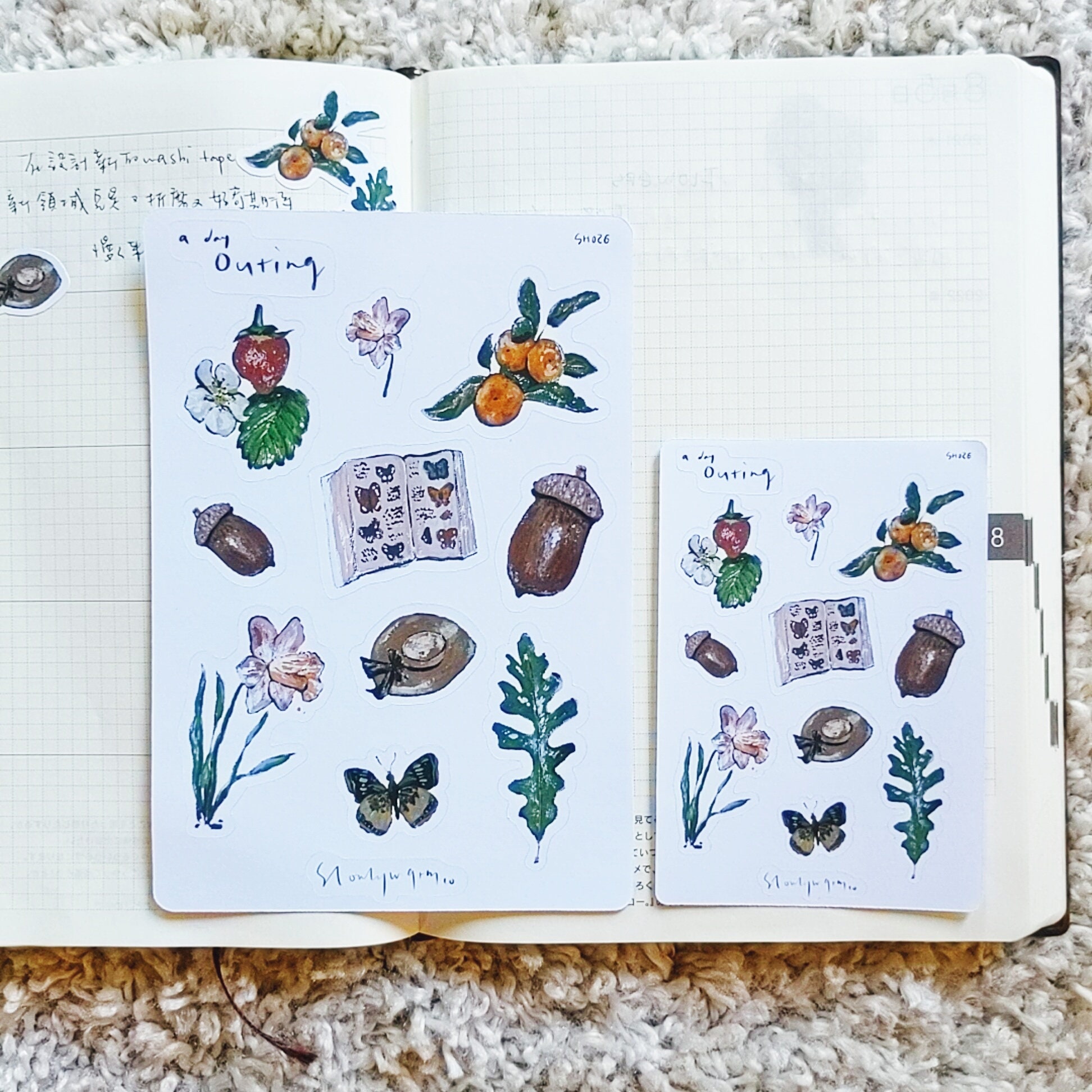 A Day Outing Aesthetic Sticker Sheet Bullet Journaling | Etsy