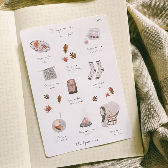 Aesthetic Cozy Fall Sticker Sheet Things to Do This Fall - Etsy