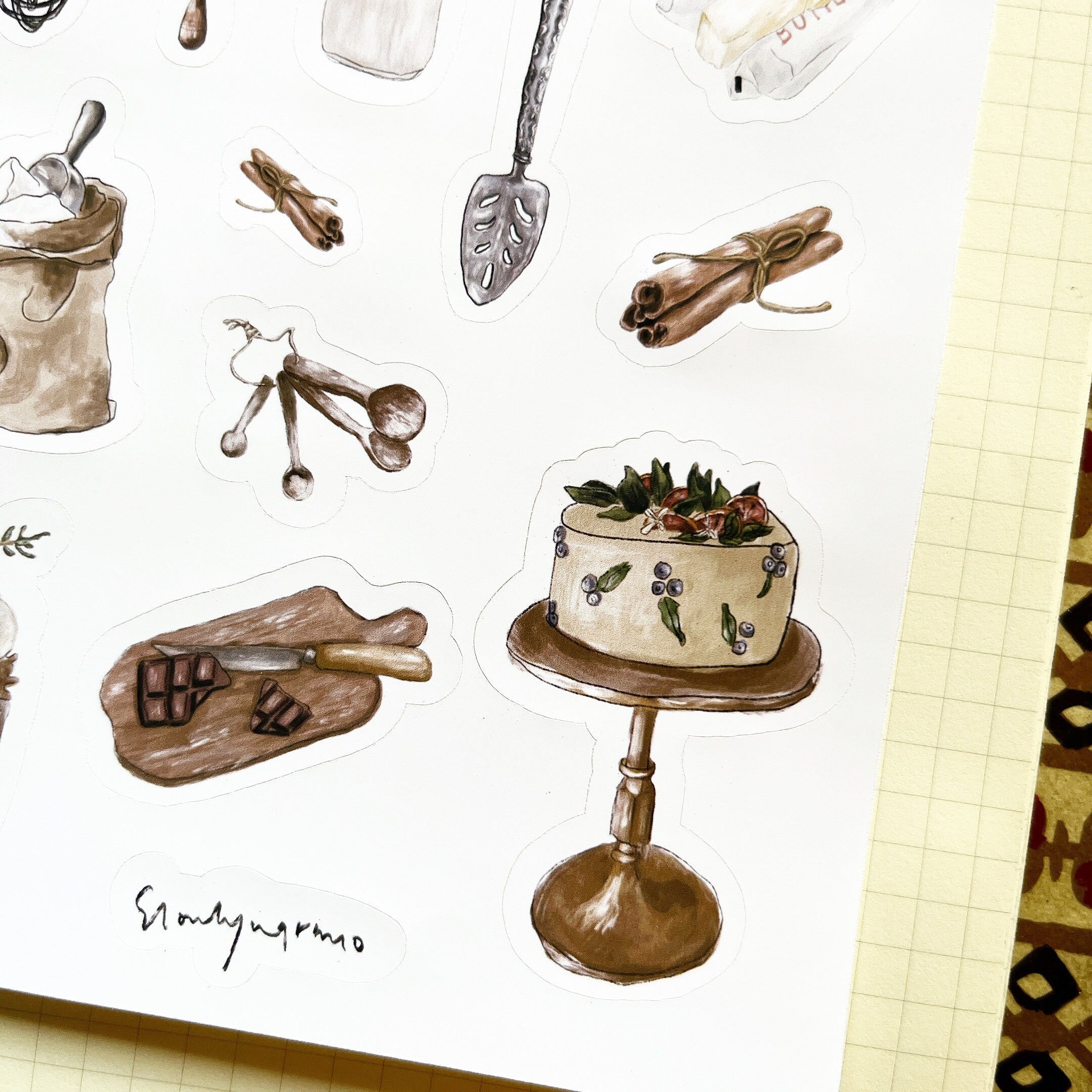 A Day Baking Aesthetic Sticker Sheet, Baking Lover Stickers, Gift for ...