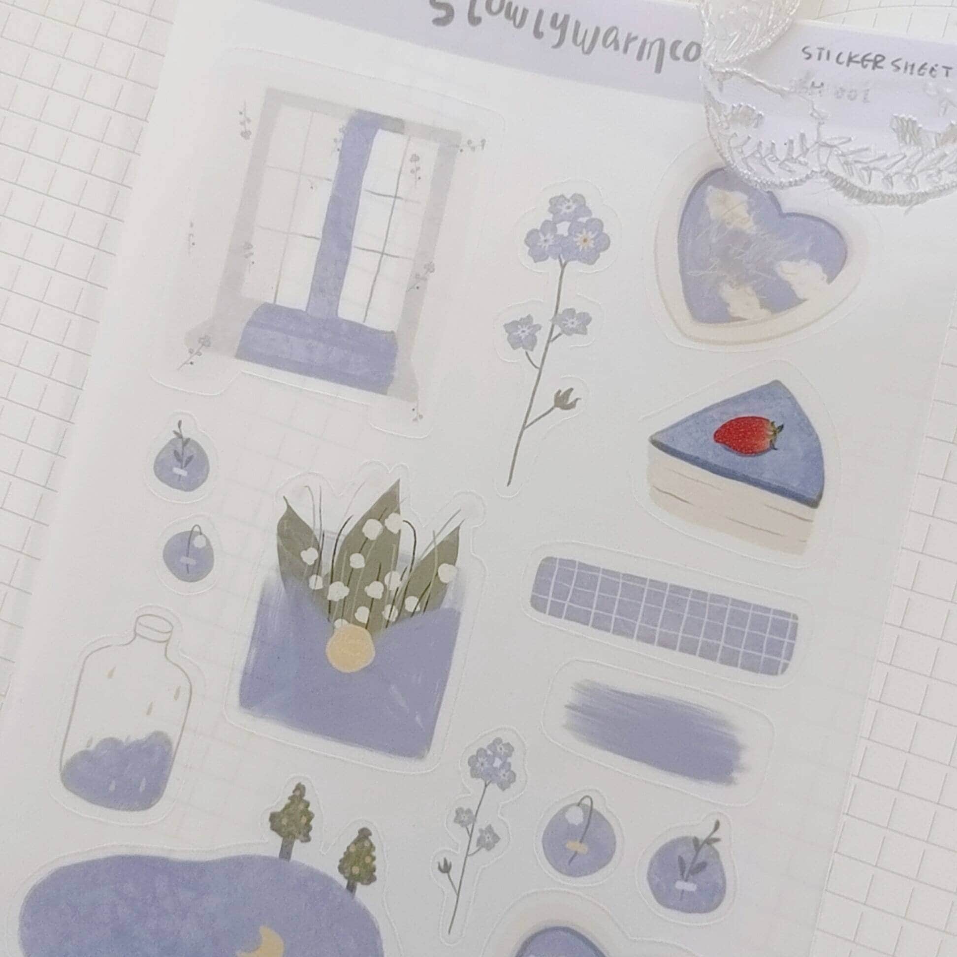 Transparent Aesthetic Bujo Sticker Sheet Bullet Journal | Etsy