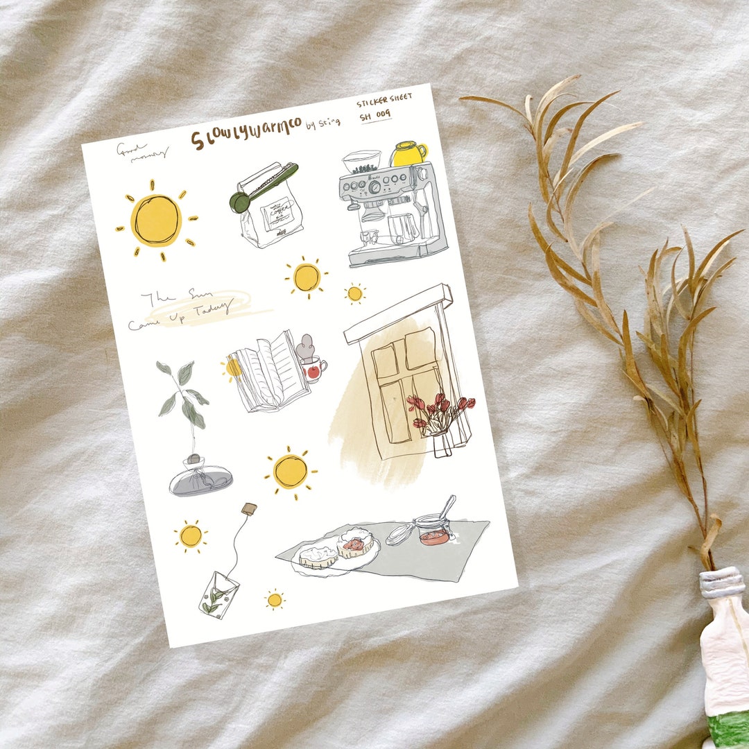 Good Morning Sticker Sheet, Bujo Sticker Sheet, Planner Sticker Sheet ...