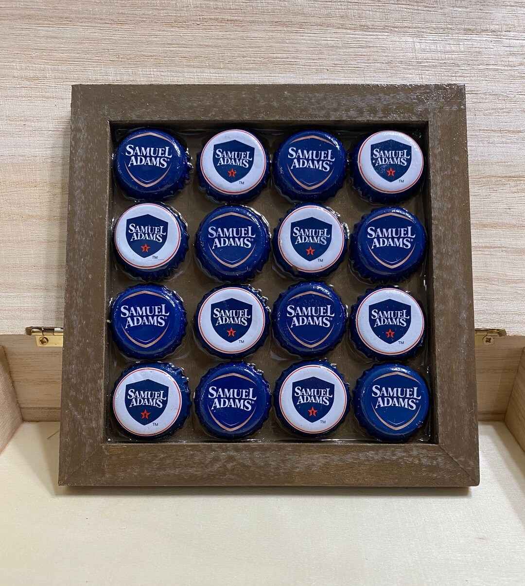 All-american Samuel Adams Bottle Cap Wall Art - 6”x6” - Etsy
