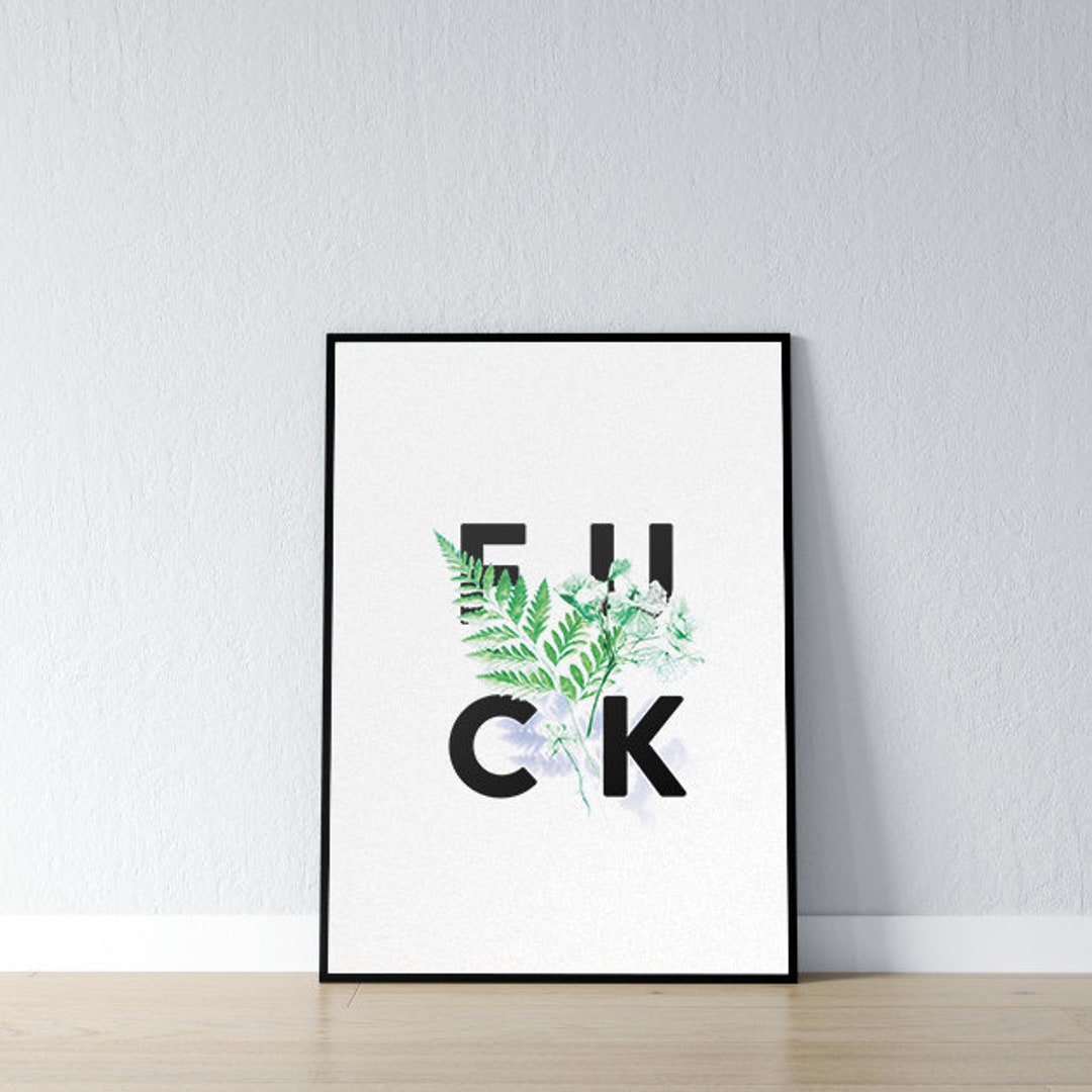Flowery Profanity Art Print: Funny Adult Wall Decor (digital Download ...