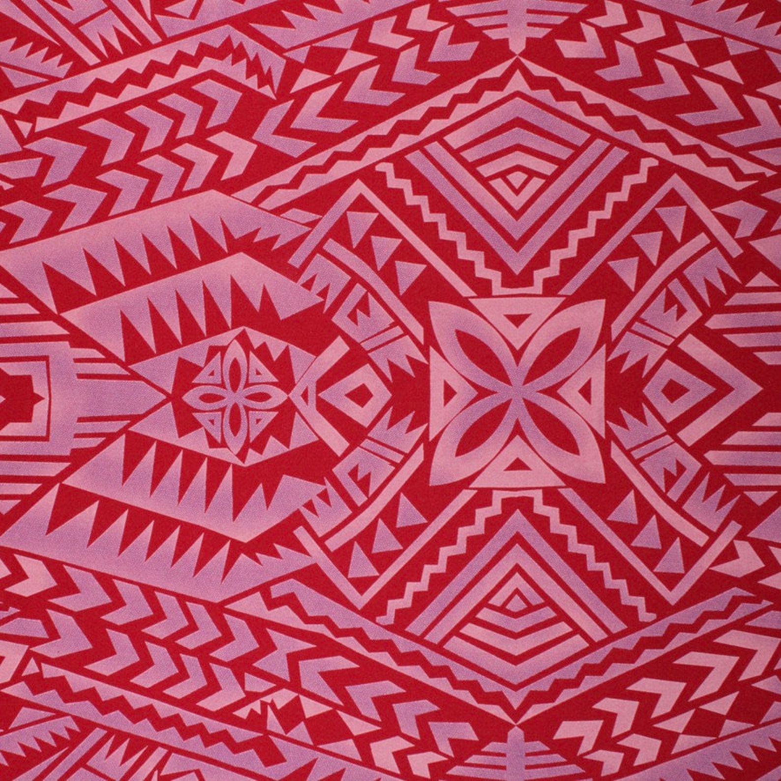 Samoan Design Stretch Print Fabric Red | Etsy