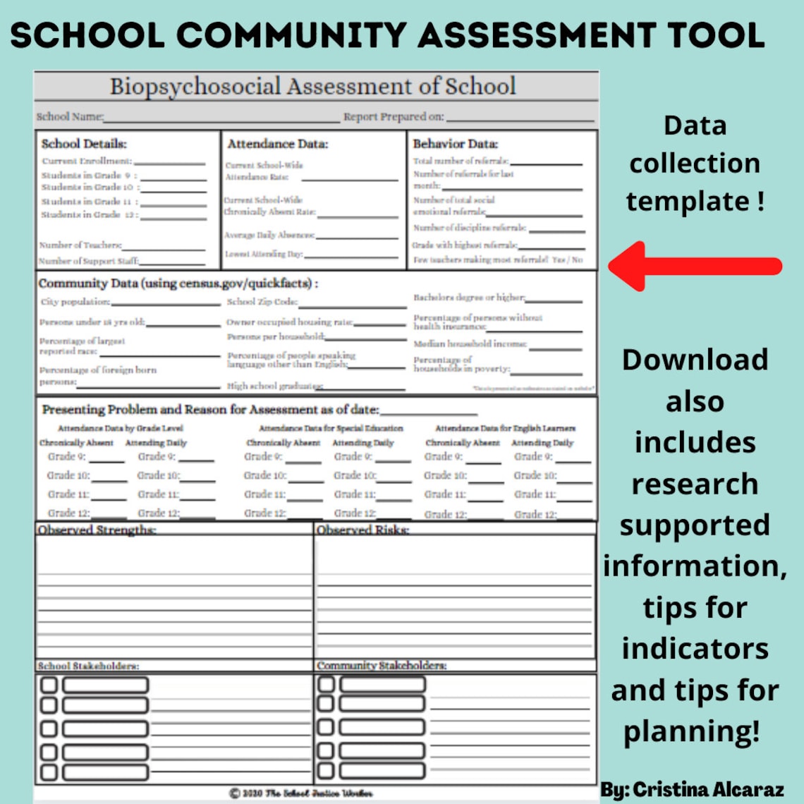 School Community Assessment Tool for School Social Workers, School ...