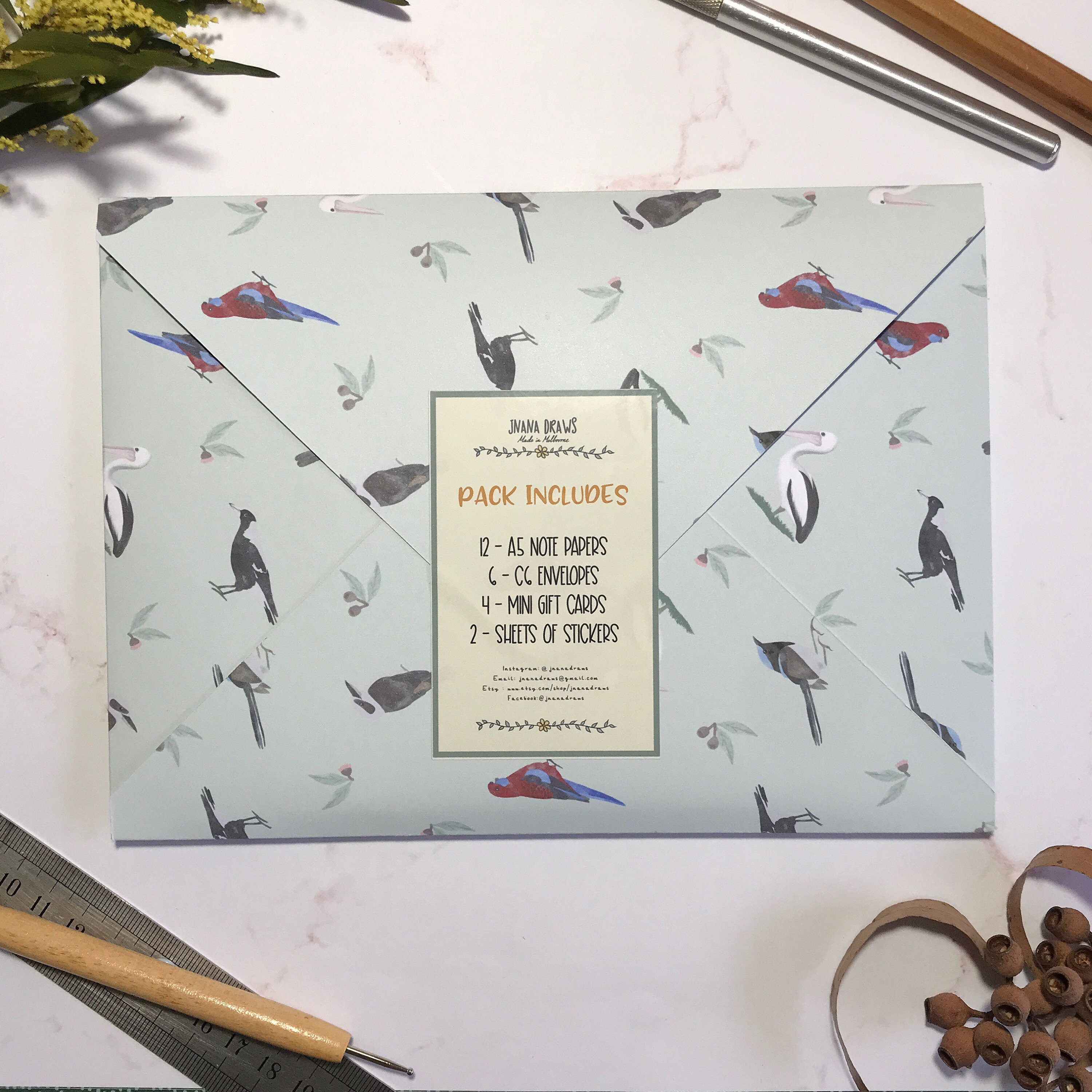 Australian Birds Letter Writing Set. Note Paper Stationery - Etsy Australia