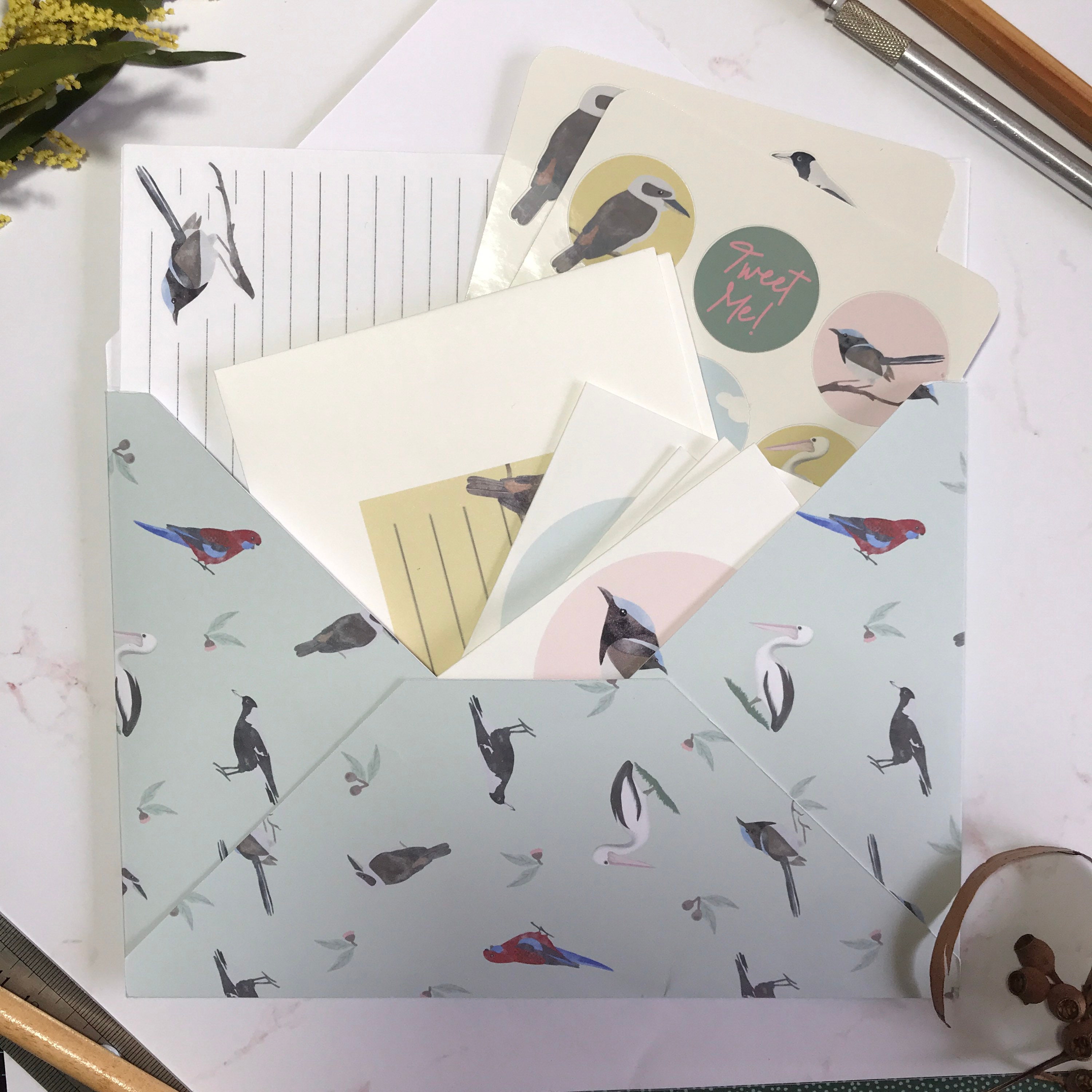Australian Birds Letter Writing Set. Note Paper Stationery - Etsy Australia
