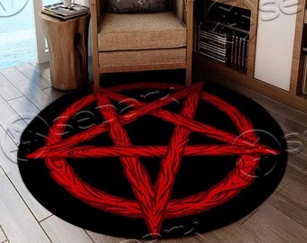 Satanic Round Rug - Etsy