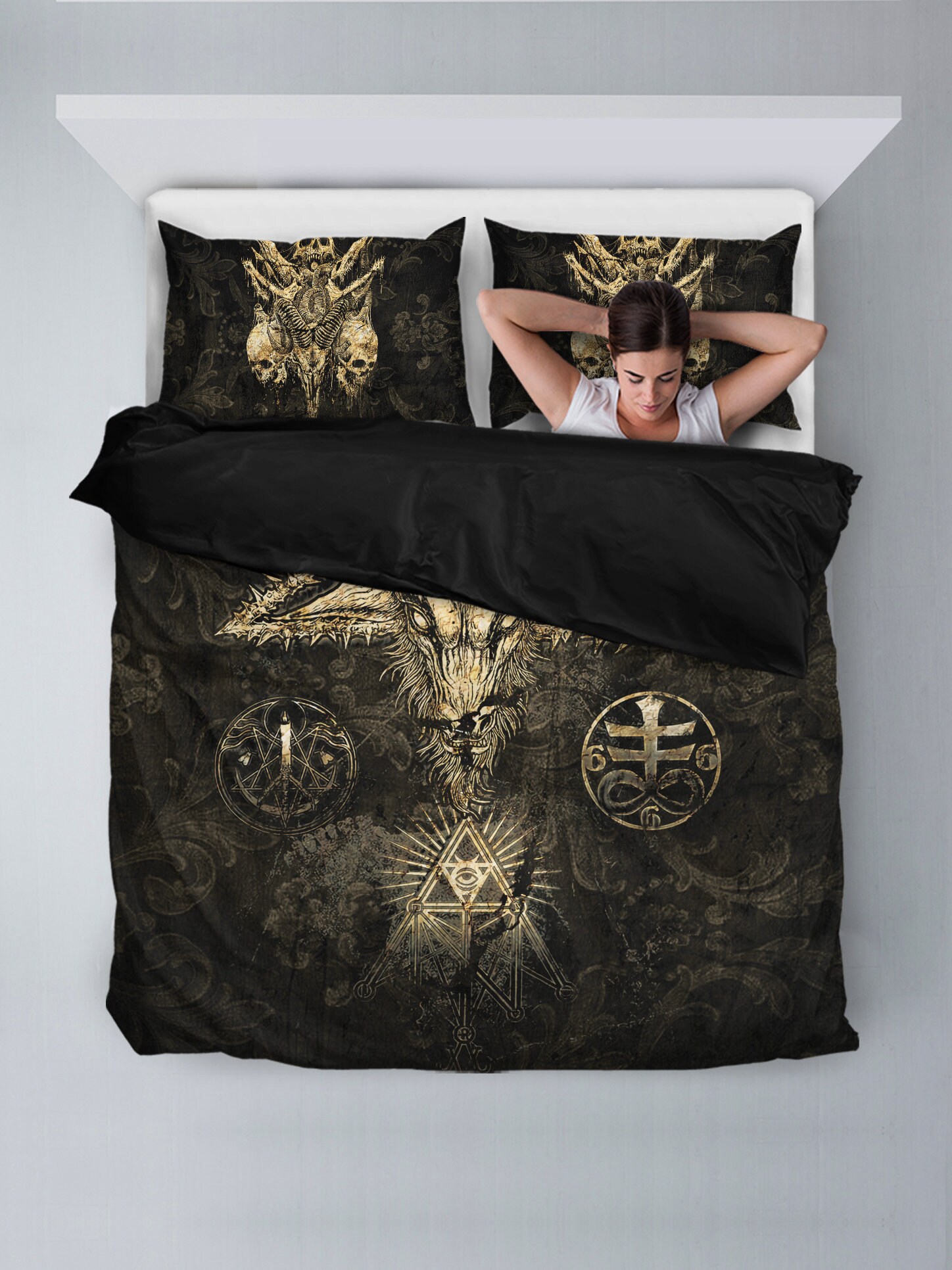 Satanic Sigil of baphomet Bedding Sets sold by Ishu Bansal | SKU ...