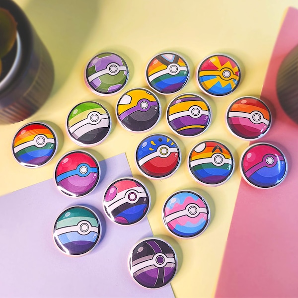 Pokeball Pride Flag Pin - Etsy