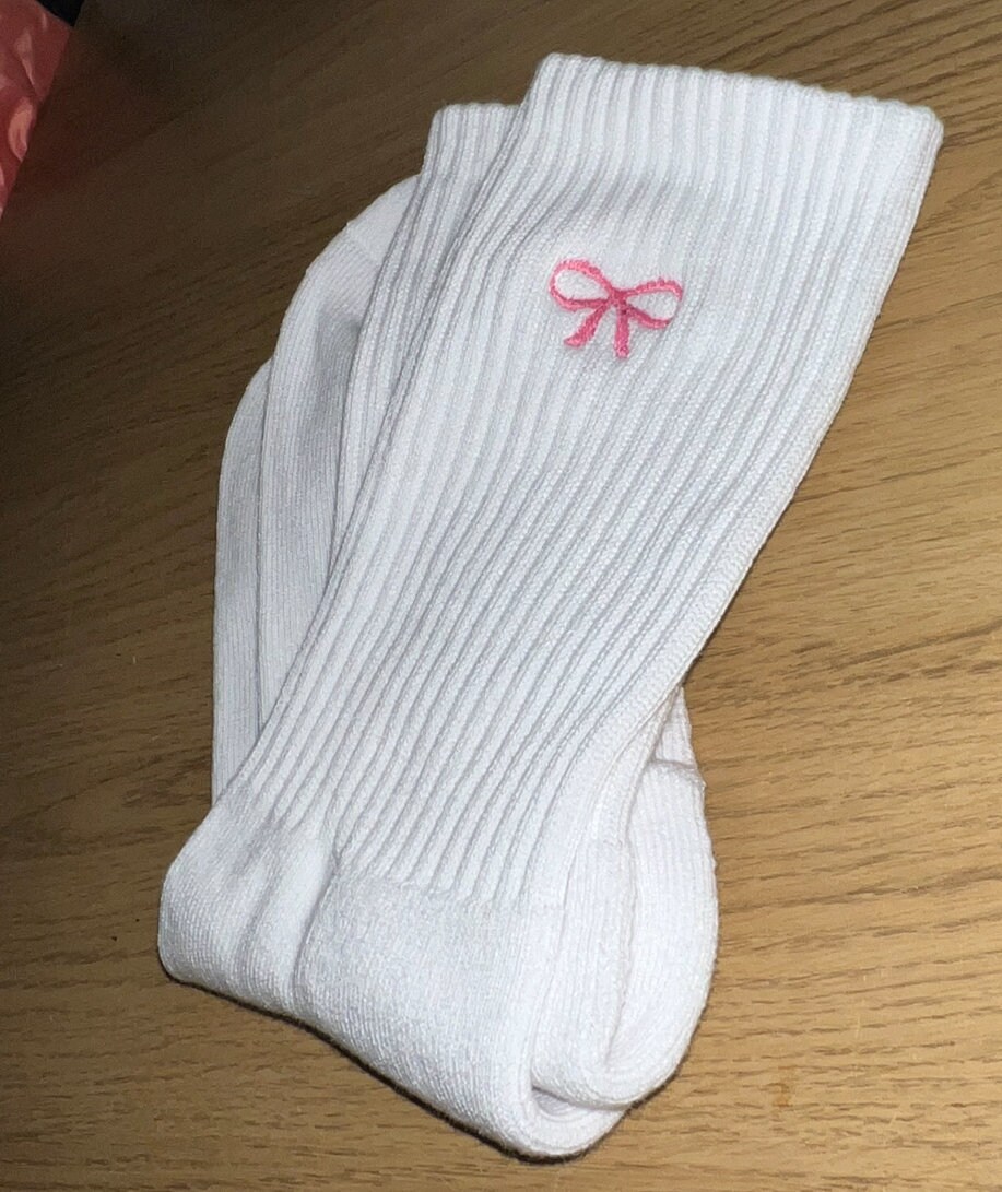 Pink Bow Trend Socks, Pink Bow Trend Tiktok, Pink Bow, Bow, I Love Pink ...