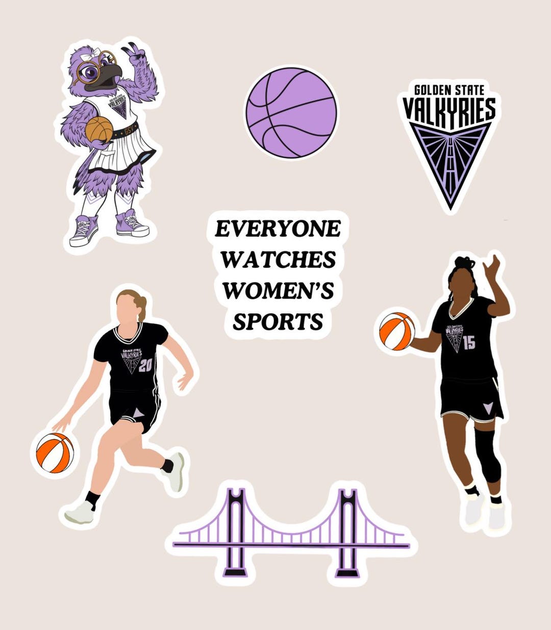 Golden State Valkyries Sticker Set | Women’s Basketball Stickers ...