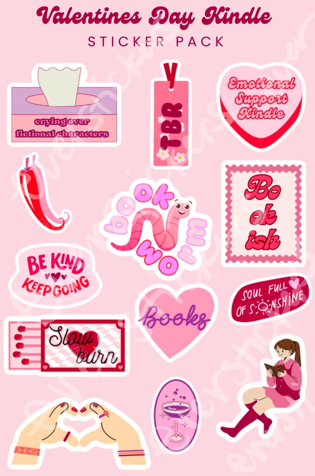 Kindle Reader Sticker Set - Etsy