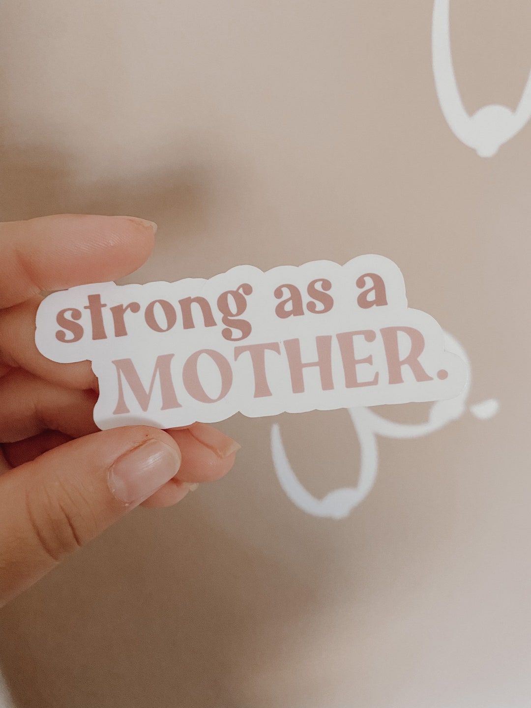RETRO Stong as a Mother Sticker | Motherhood Sticker | Mother's Day ...