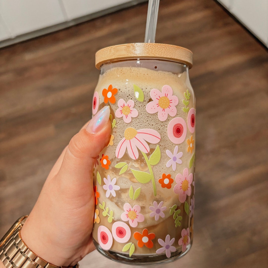 Floral Boobie Glass Cup / Breastfeeding Mom / Mama Cup / Boobie Cup ...