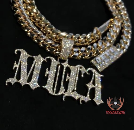 Old English Style Lettering MULA 925 Sterling Silver Made To | Etsy