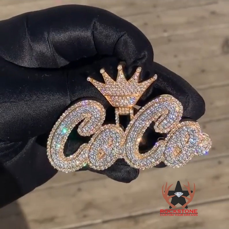 Custom Crown Bail Coco Letter 925 Sterling Silver Made to - Etsy