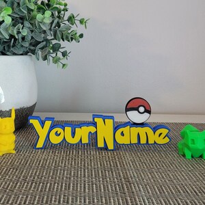 Pokémon-inspired Custom 3D Printed Name Plaque – Personalized Decor for ...