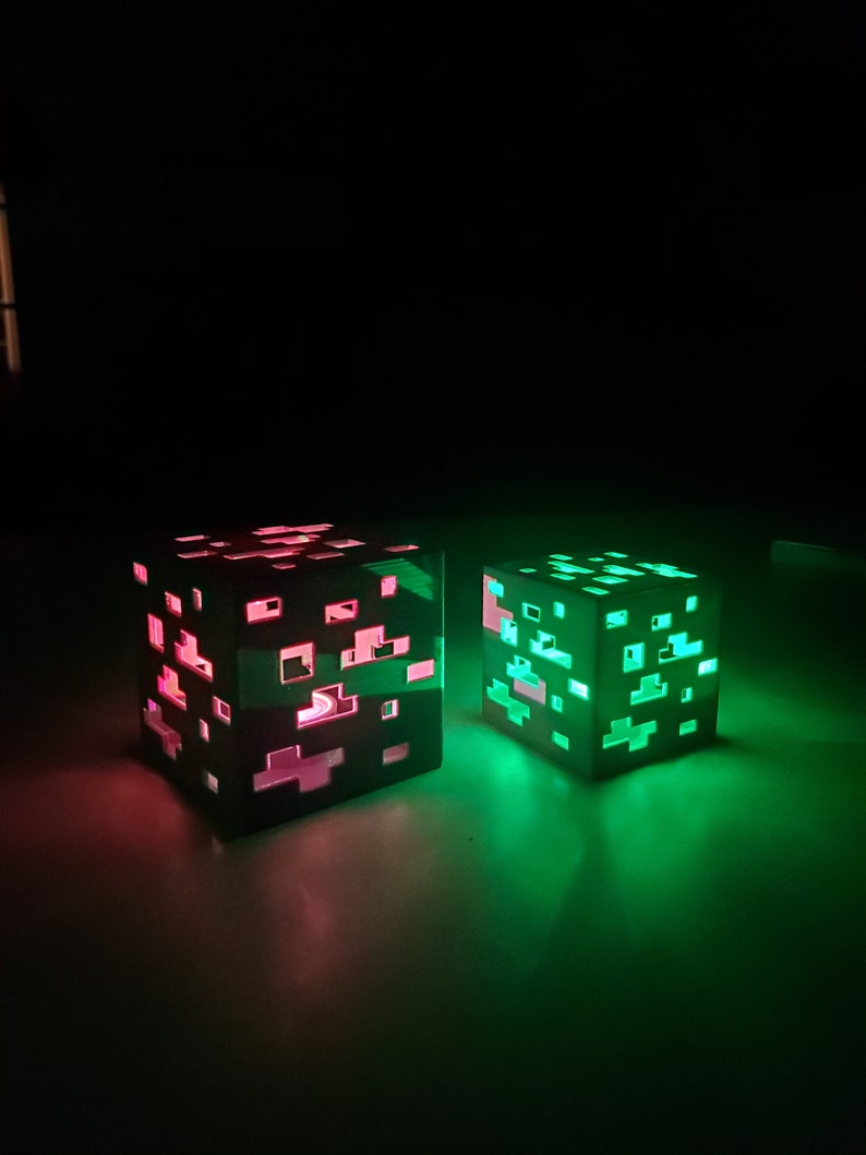Color Changing Ore Desk Lamp Nightlight Minecraft 3D Printed | Etsy