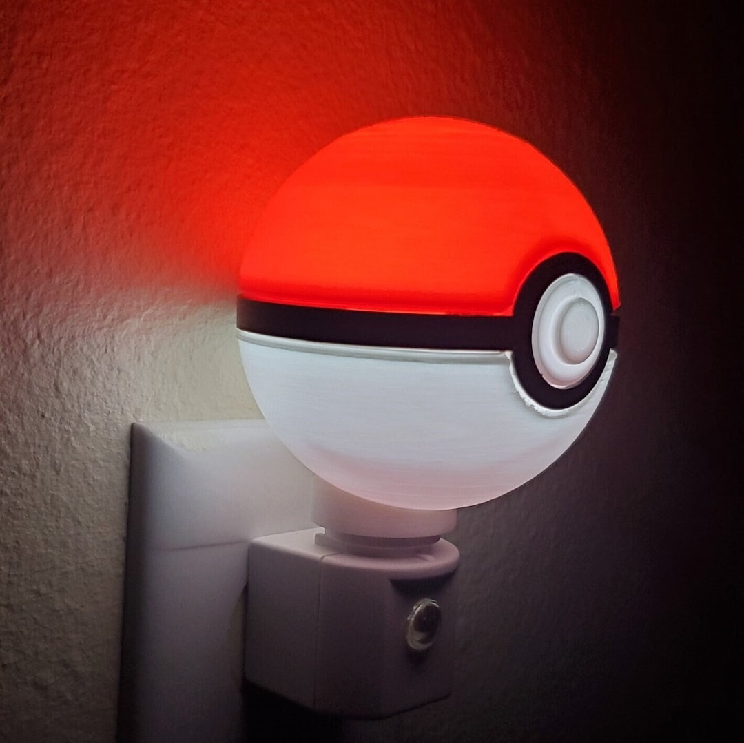 Pokeball Nightlight 3D Printed Room Decor - Etsy