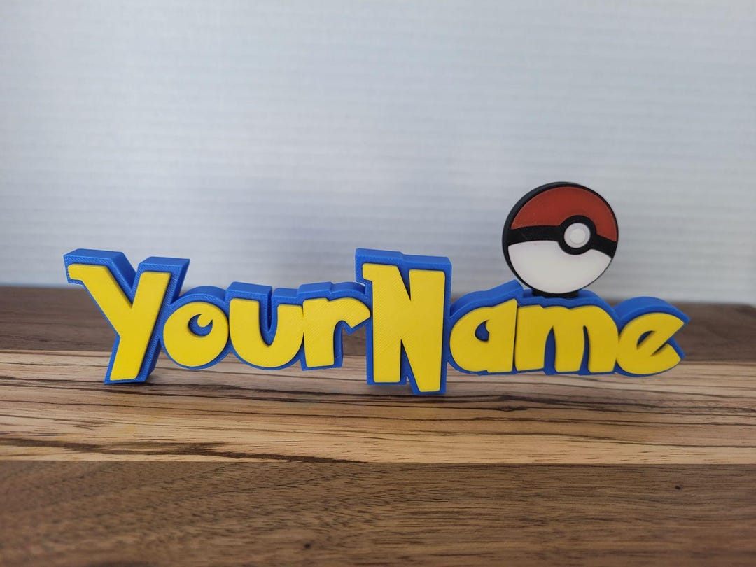 Pokémon-inspired Custom 3D Printed Name Plaque – Personalized Decor for ...
