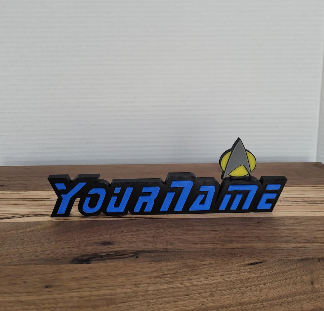 Star Trek Inspired 3D Printed Name Plaque: Custom Starfleet Decor - Etsy