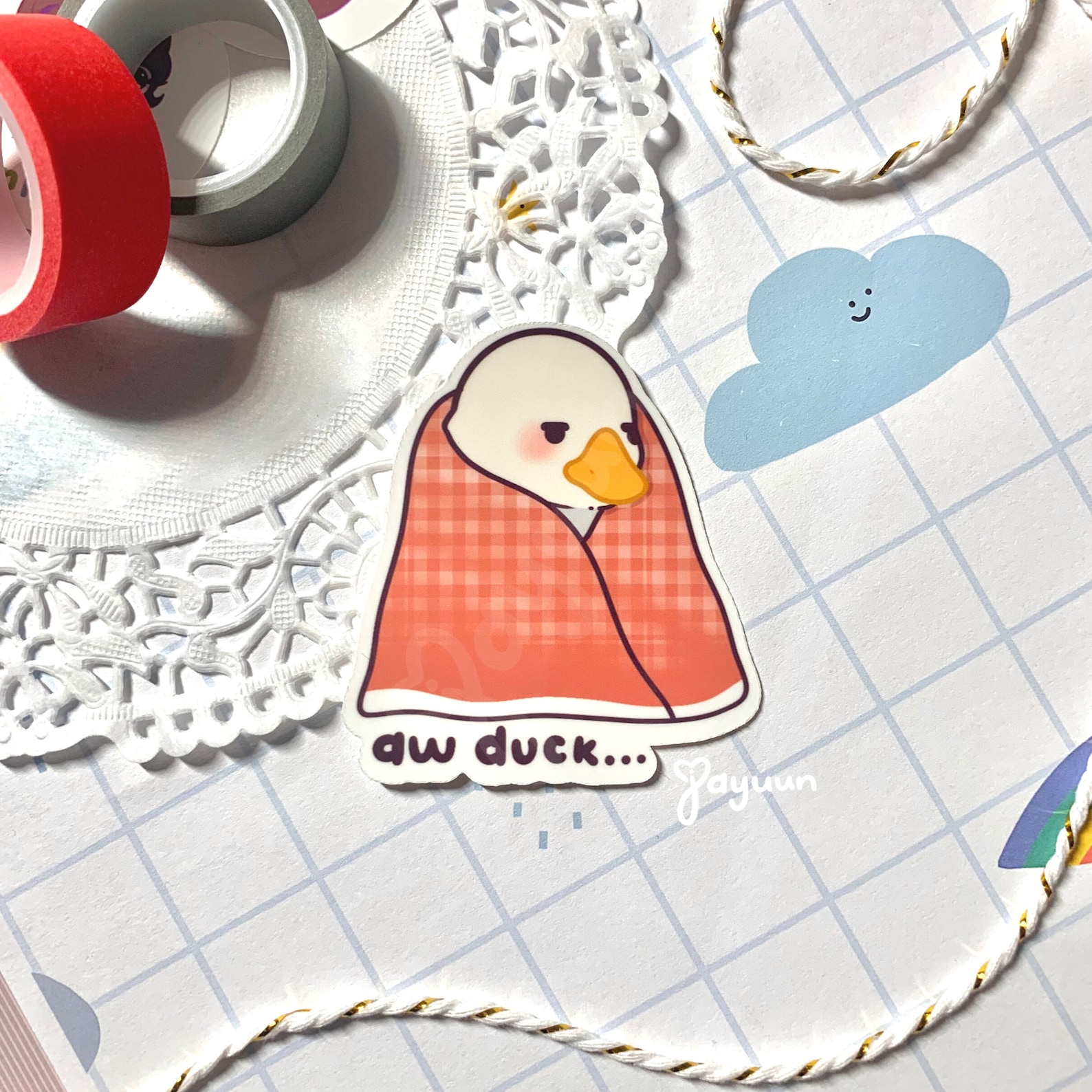Aw Duck... Cute Duck Sticker V2 Cute Animal Stickers - Etsy