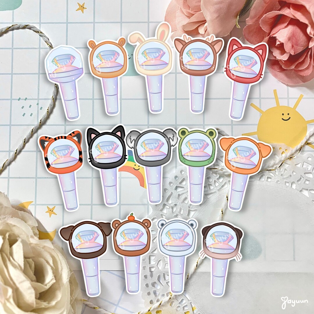 Seventeen Lightstick Cute Holographic Sticker | Kawaii SVT Caratbong V2 ...