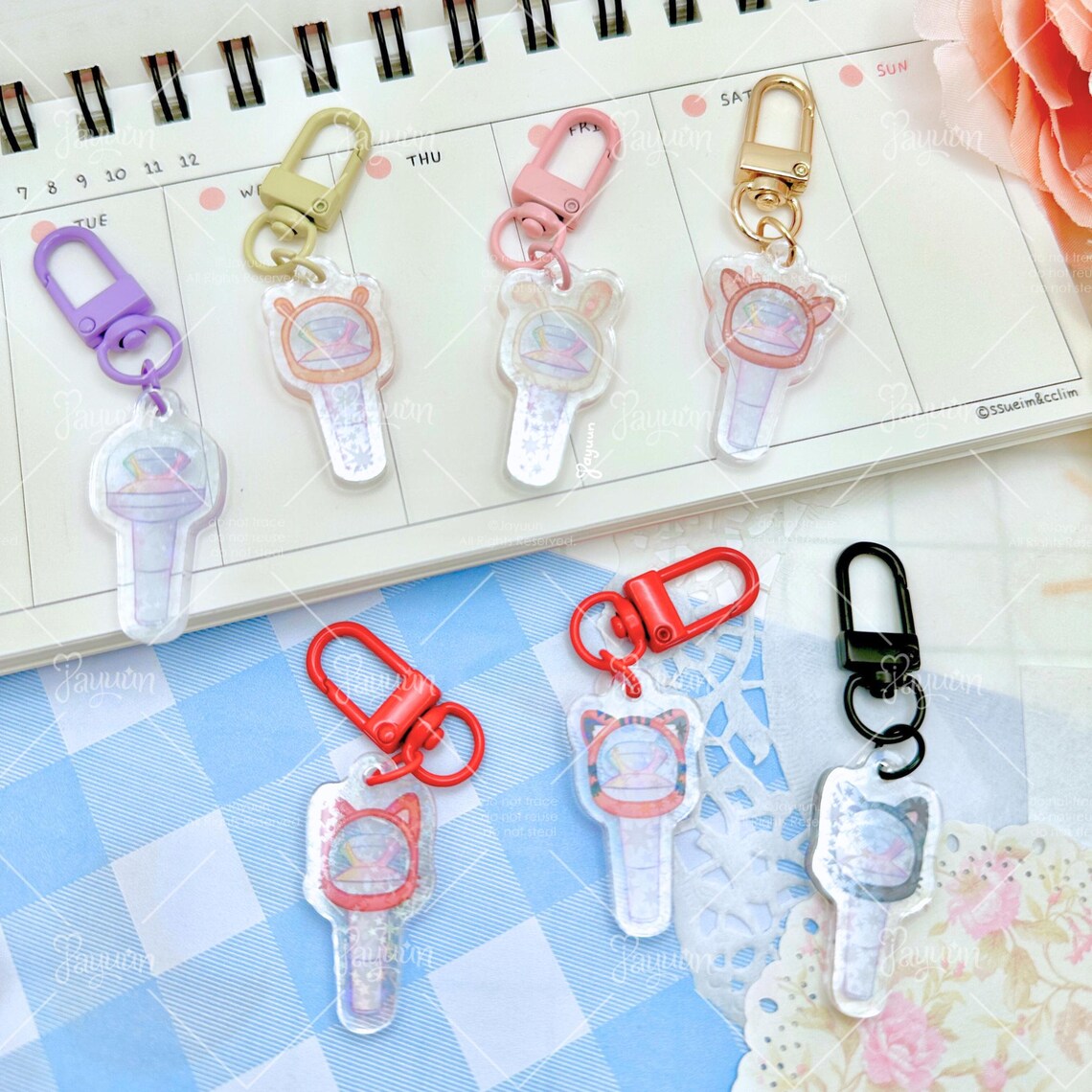 Seventeen Lightstick Cute Mini Holographic Acrylic Charm | Kawaii SVT ...