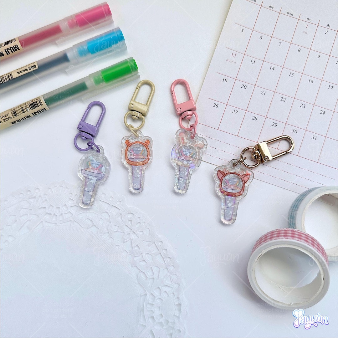 Seventeen Lightstick Cute Mini Holographic Acrylic Charm | Kawaii SVT ...
