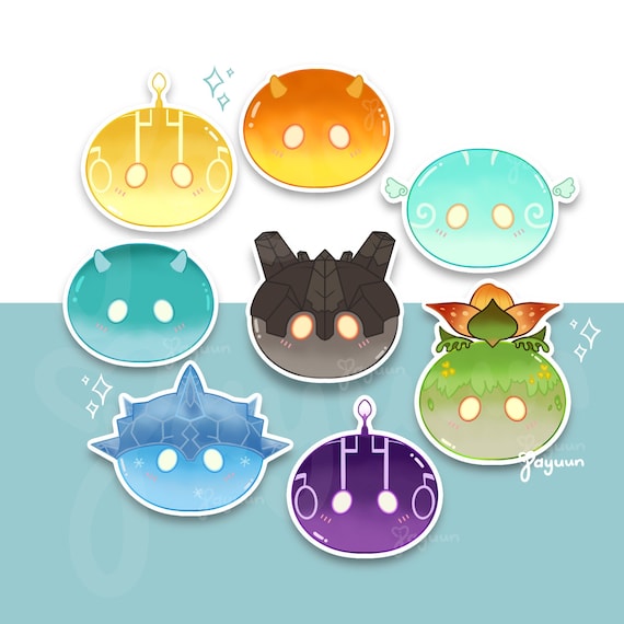 Genshin Impact Cute Elemental Slime Video Game Stickers - Etsy